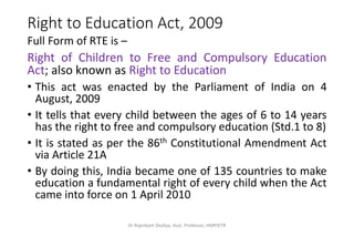 RTE - Right to Education Act | PPTX