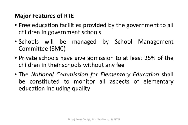 RTE - Right to Education Act | PPTX