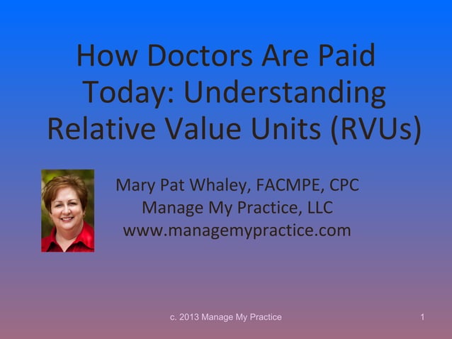 Understanding Relative Value Units (RVUs) - How Doctors Are Paid Today ...