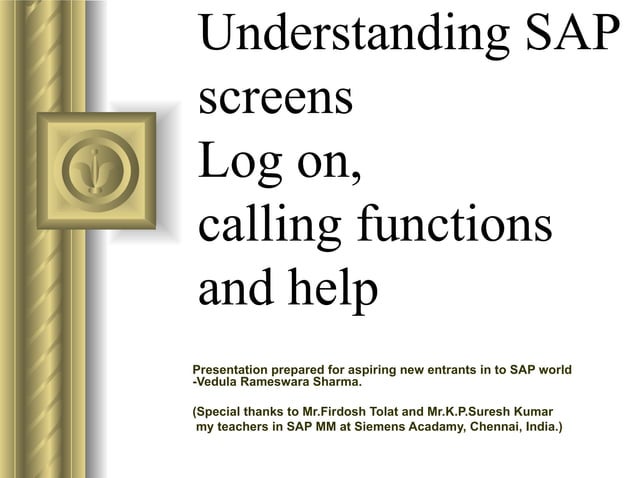 Understanding Sap Screens | PPT