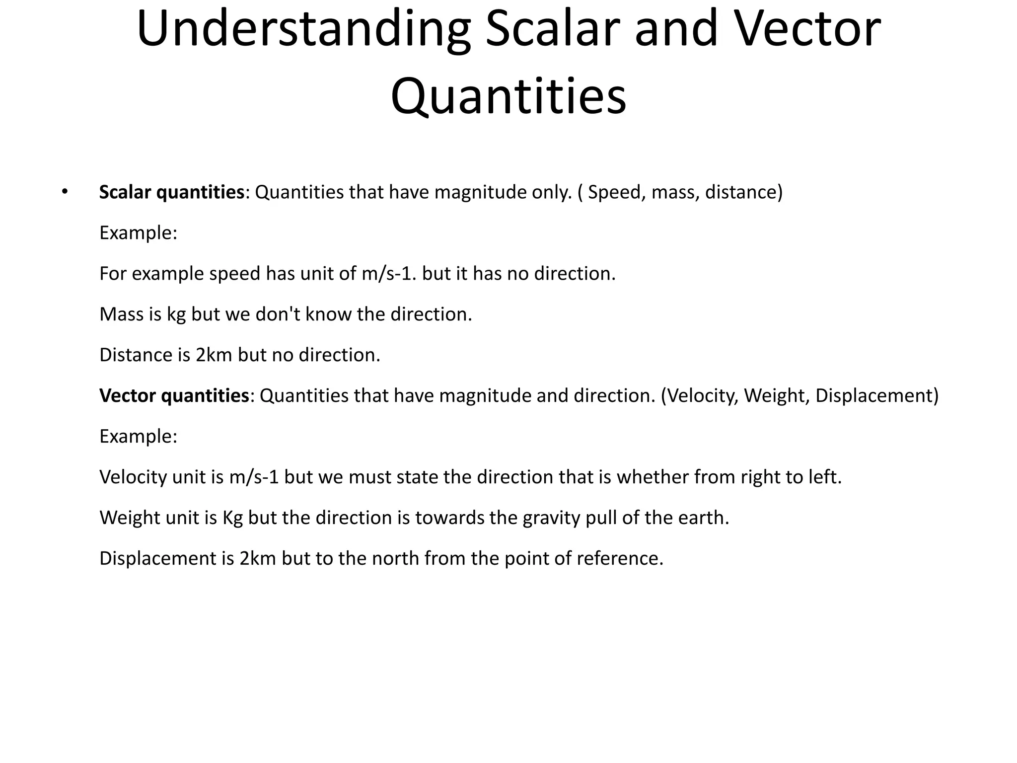Understanding scalar and vector quantities | PPT