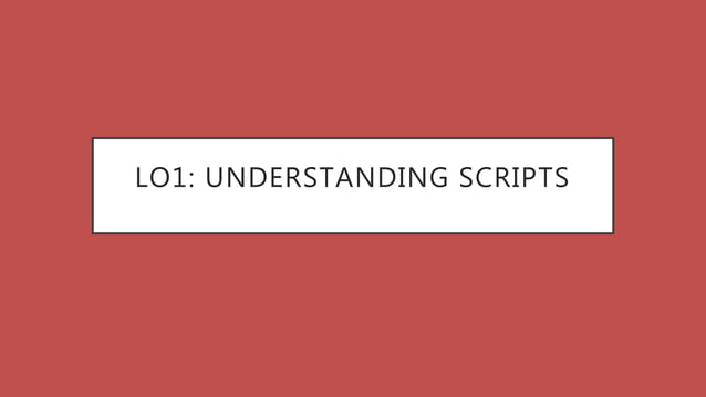 Understanding scripts | PPTX
