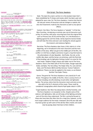 Understanding script work | DOCX | Television | Entertainment