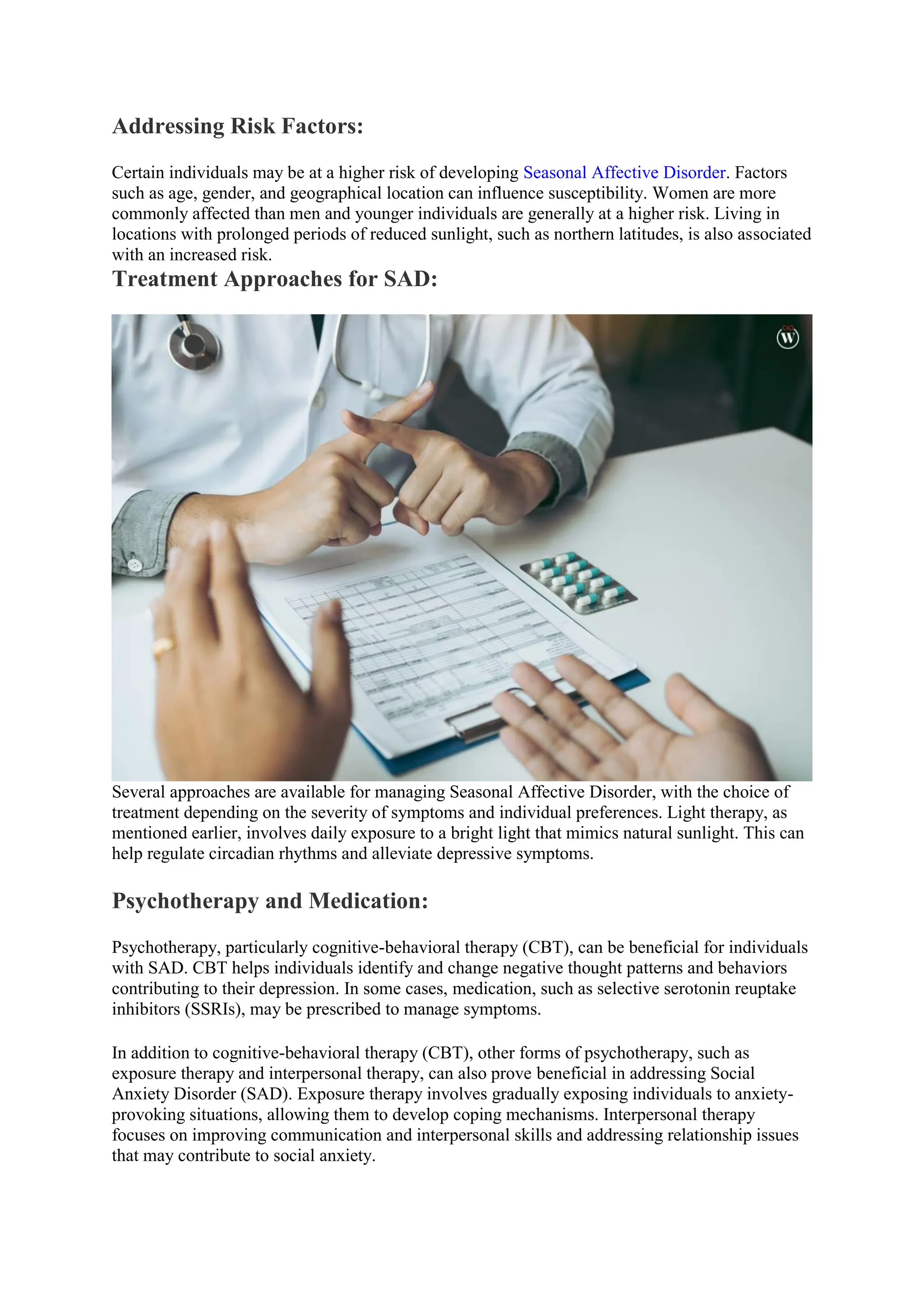 Understanding Seasonal Affective Disorder (SAD): A Comprehensive ...