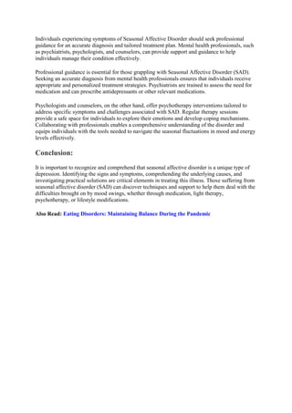 Understanding Seasonal Affective Disorder (SAD): A Comprehensive ...