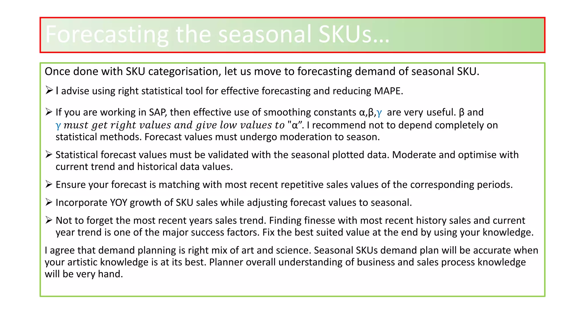 Understanding seasonl demand and forecasting effectively | PPTX