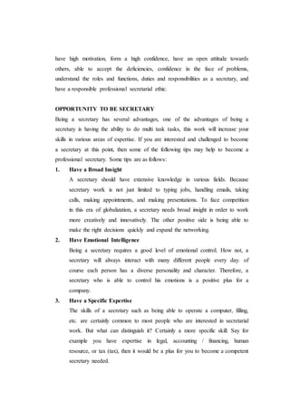 Understanding secretary | PDF