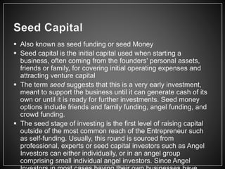 Understanding seed/Angel funding for startups | PPTX