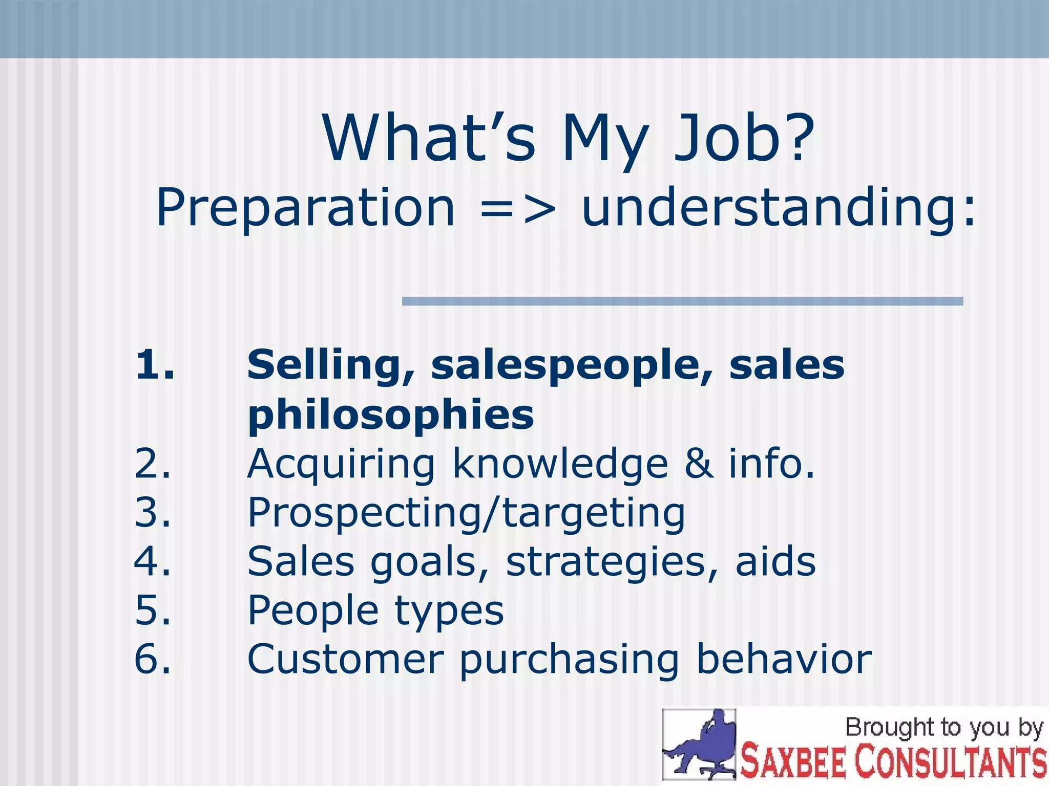 Understanding selling person | PPT