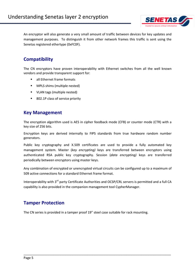 Understanding senetas layer 2 encryption | PDF