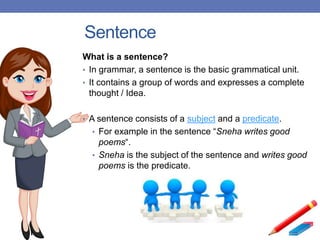 Understanding Sentence - English Grammar | PPTX