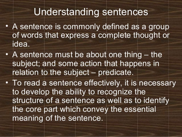 Understanding sentence patterns