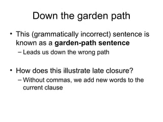 Understanding sentences for basics of human cognition | PPTX