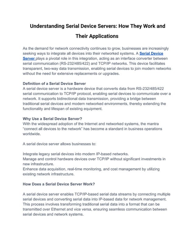 _Understanding Serial Device Servers_ How They Work and Their ...