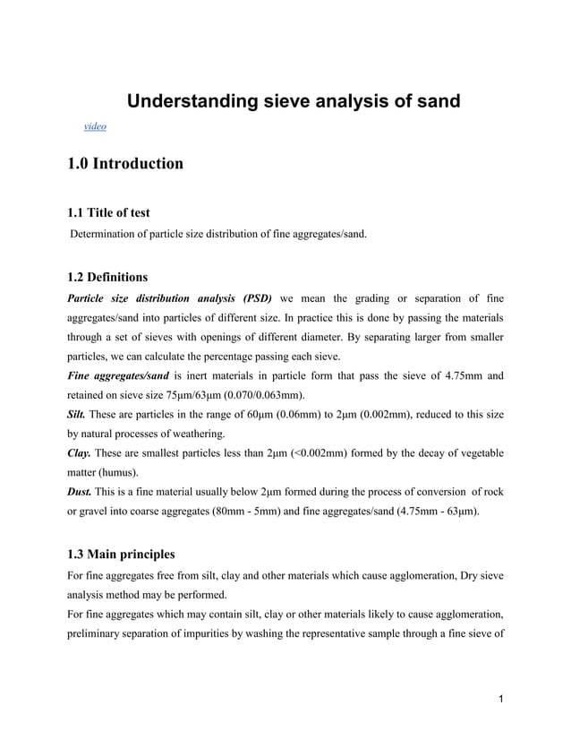 Understanding sieve analysis of sand | PDF