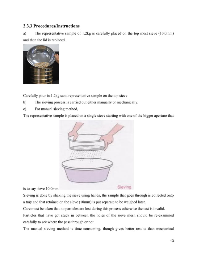 Understanding sieve analysis of sand | PDF