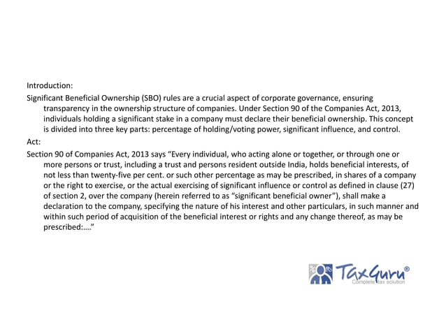 Understanding Significant Beneficial Ownership (SBO) Rules.pptx ...