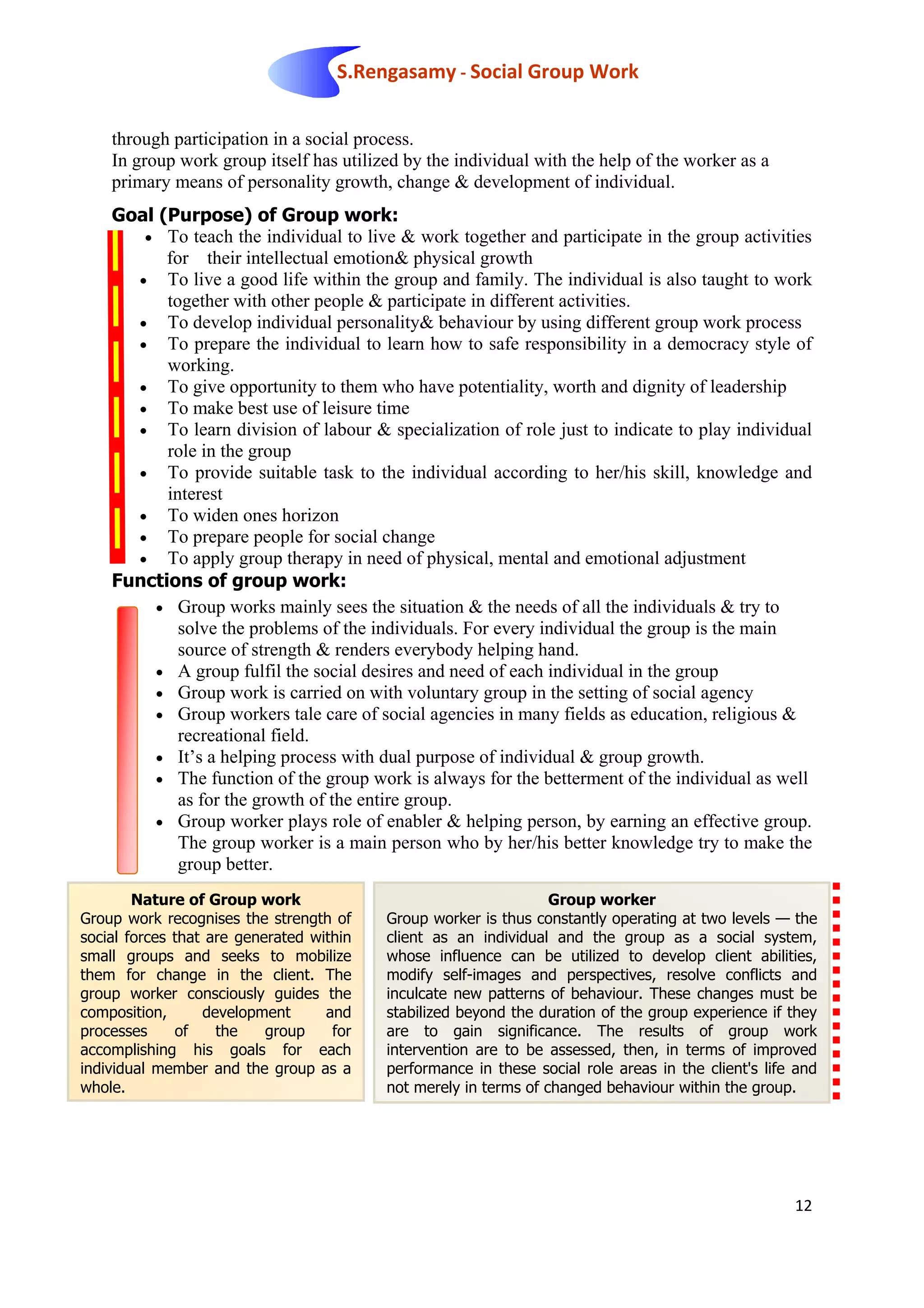 Social Group Work-Social Work with Groups | PDF