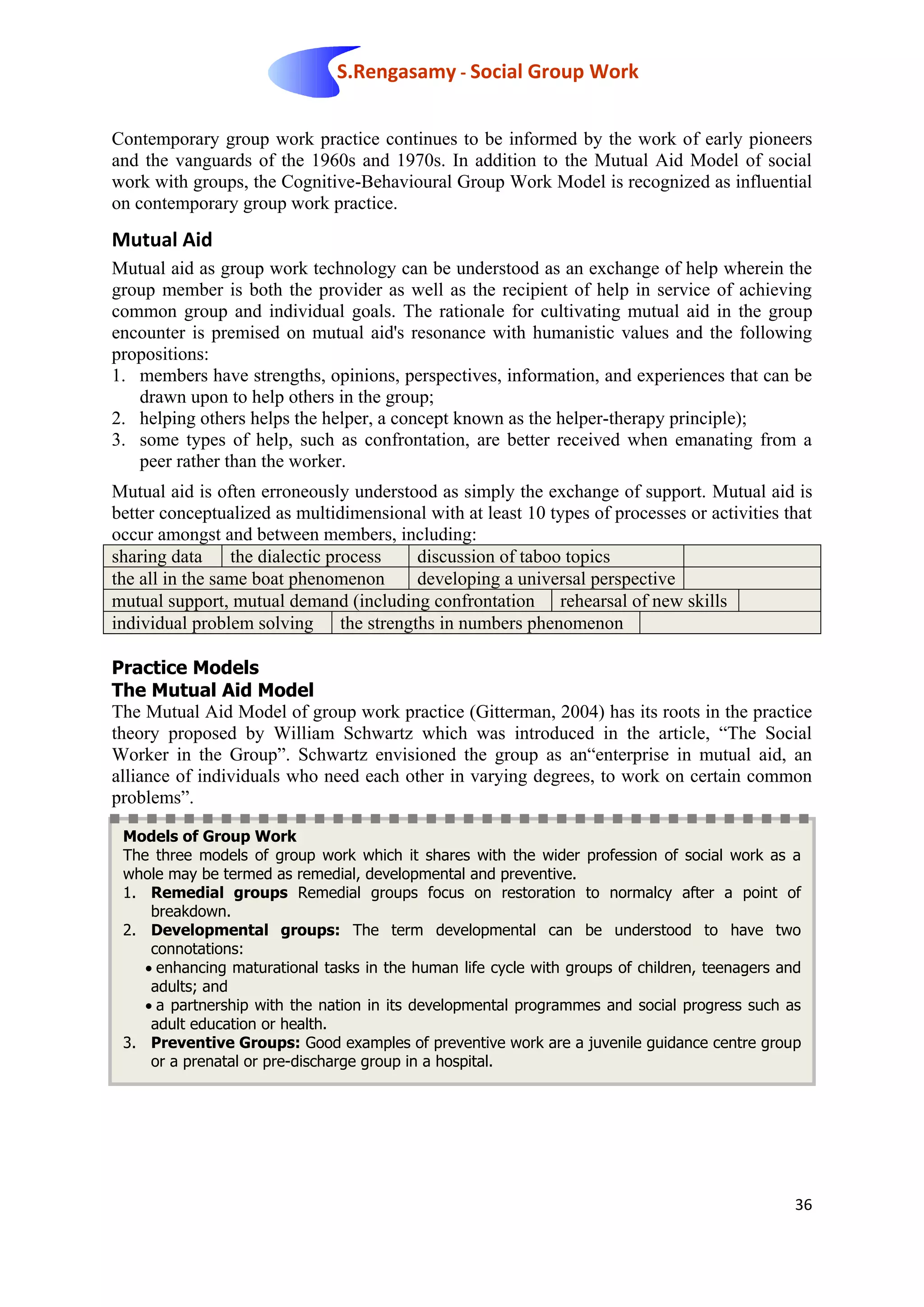 Social Group Work-Social Work with Groups | PDF