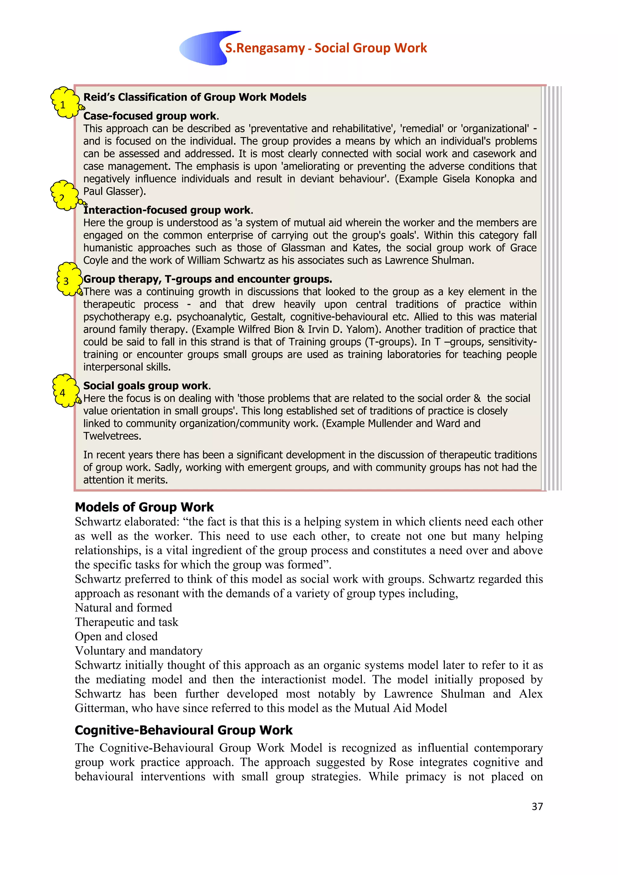 Social Group Work-Social Work with Groups | PDF