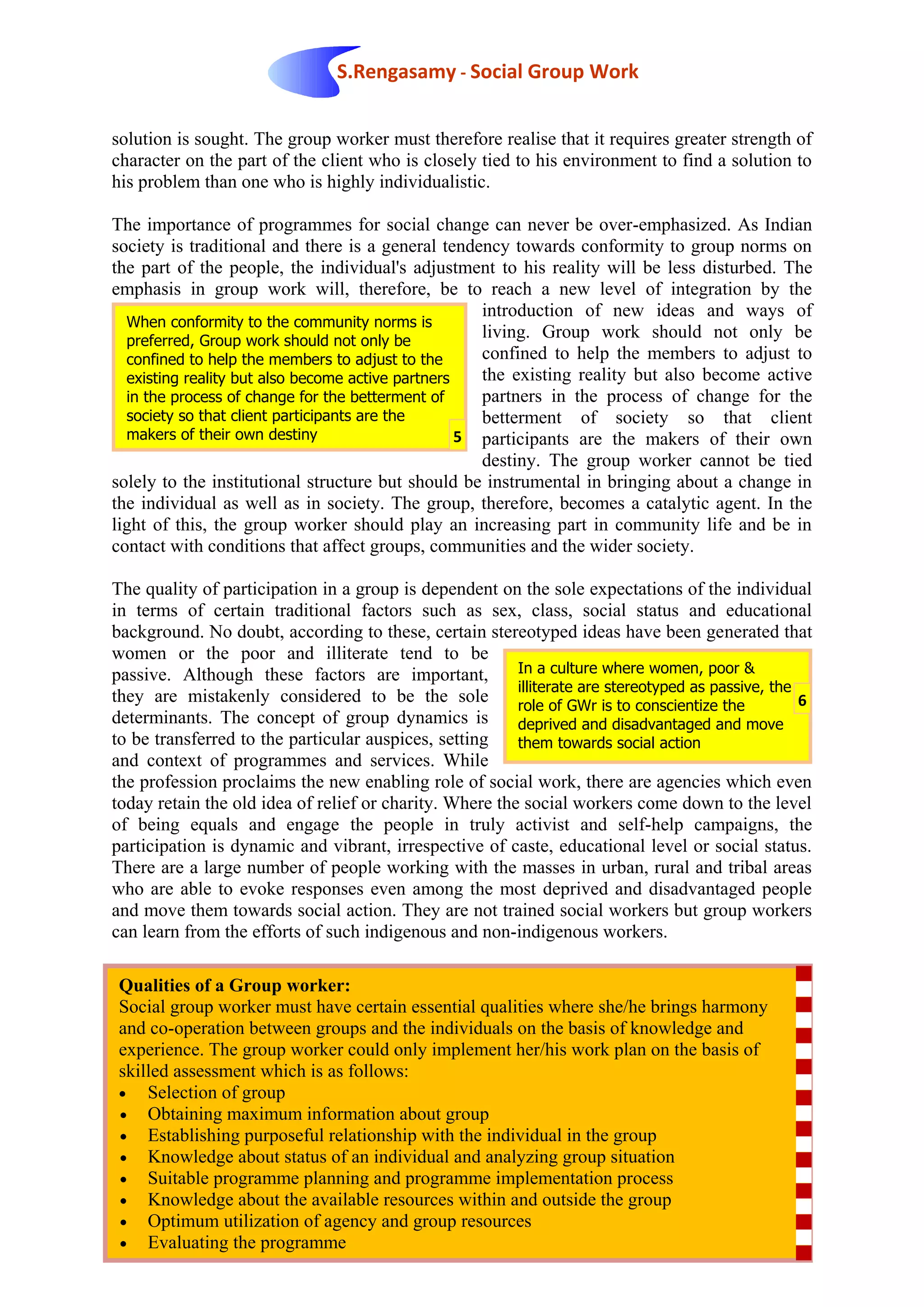 Social Group Work-Social Work with Groups | PDF