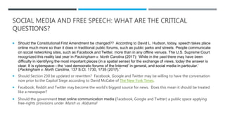 Understanding social media & free speech | PPT