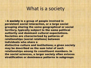 Understanding society and its structure and process | PPTX