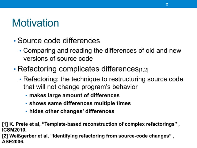 Understanding Source Code Differences By Separating Refactoring Effects Ppt