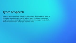 Understanding Speech and its types including rules.pptx