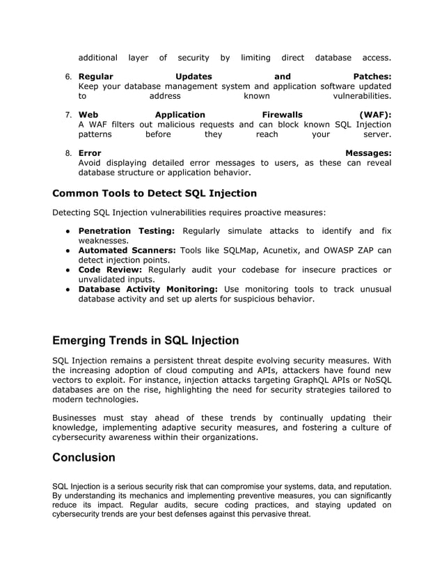 Understanding Sql Injection A Guide To Website Securitydocx
