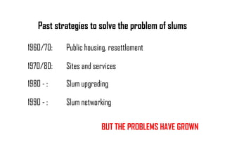 Understanding squatters and slums in the context of urban planning and ...