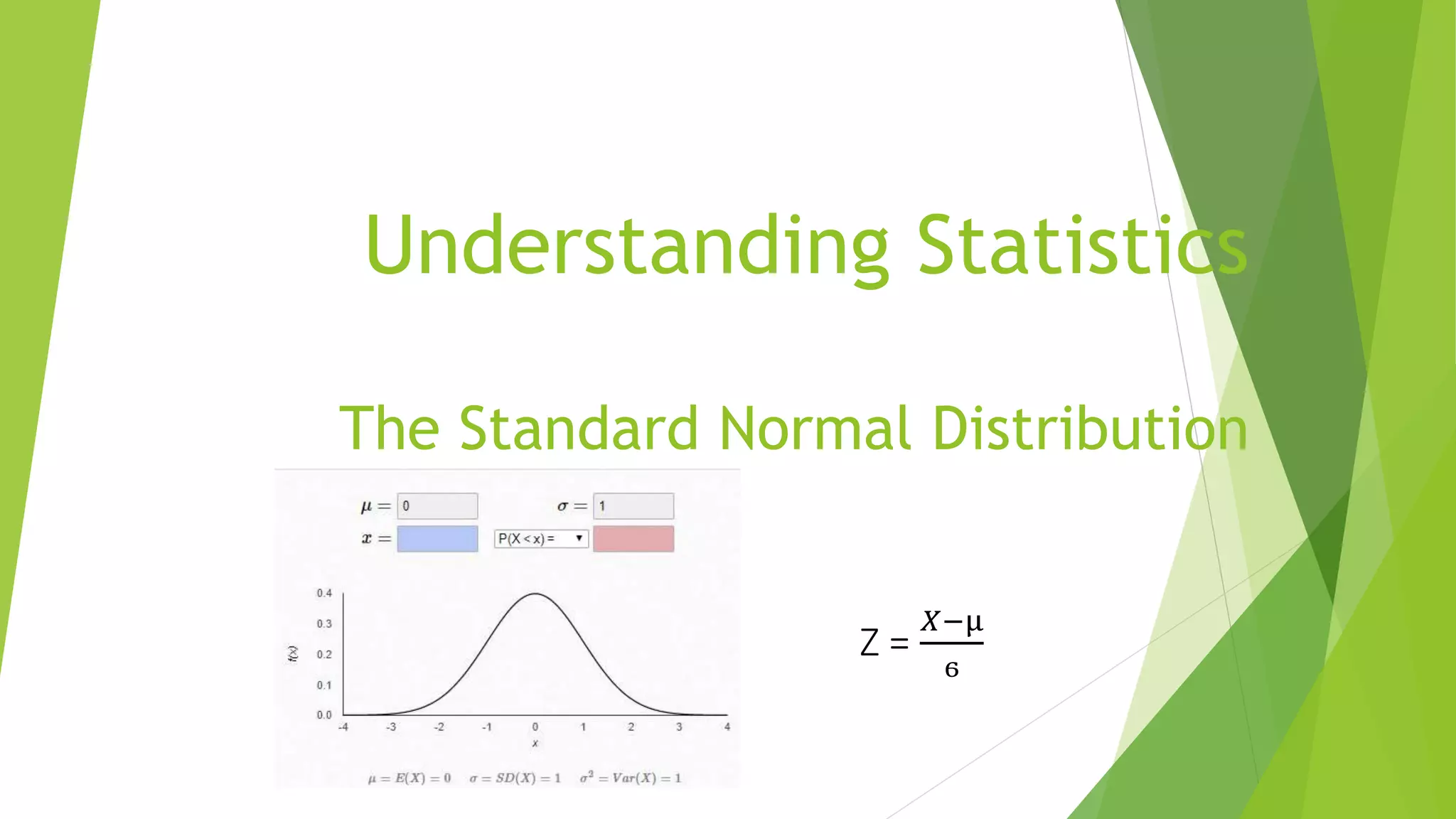 Understanding Statistics 2#3 The Standard Normal Distribution | PPTX