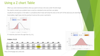 Understanding statistics 2#4 Using a Z Chart Table | PPTX