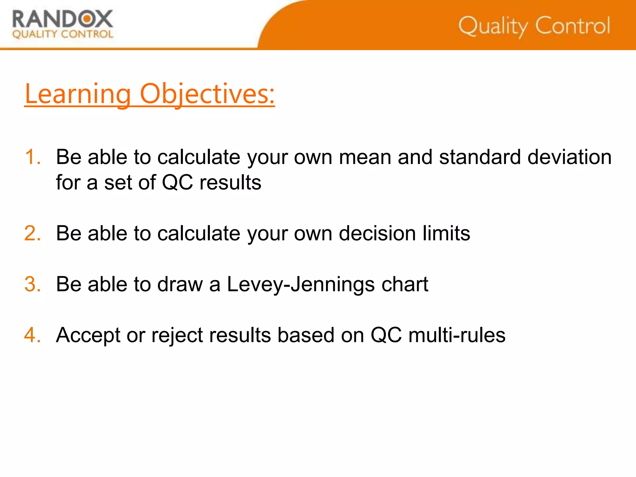Understanding statistics in laboratory quality control | PPTX