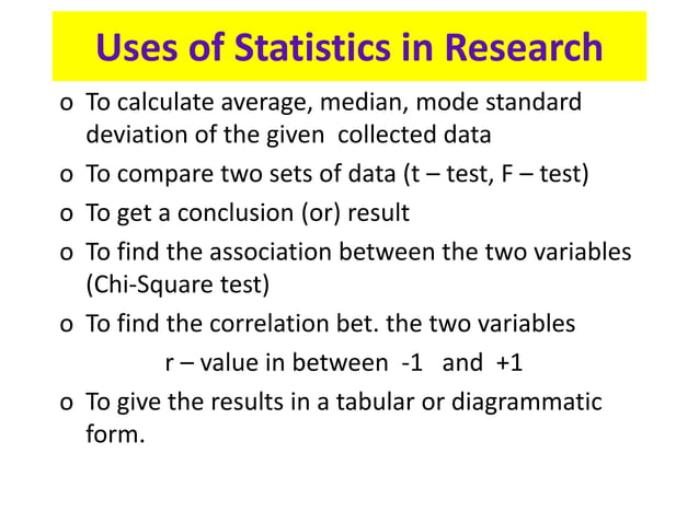 Understanding statistics in research | PPTX | Science