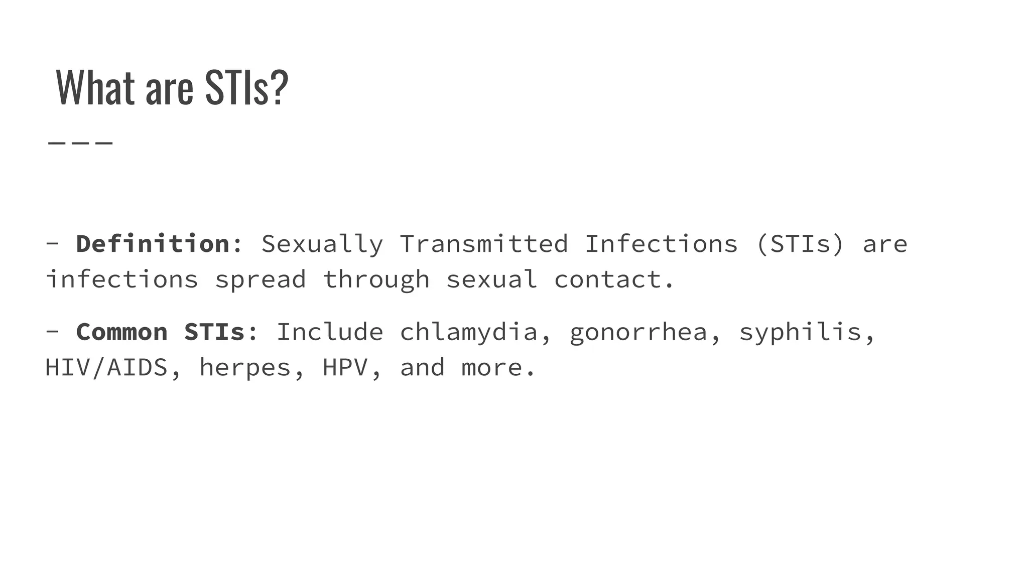 STIs: Facts, Risks, and Prevention Strategies | PDF