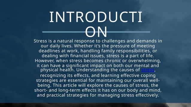 Understanding Stress: Causes, Effects, and Effective Coping Strategies.pptx
