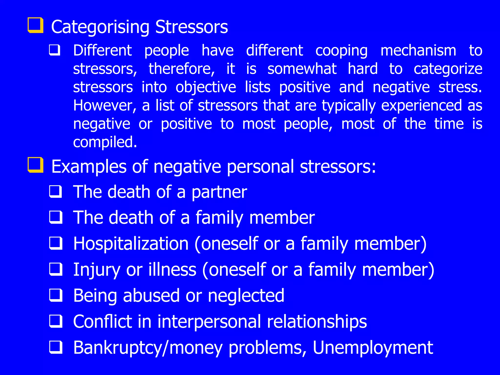 Understanding Stress, Stressors, Signs and Symptoms of Stress | PPTX