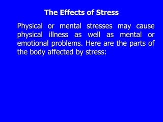 Understanding Stress, Stressors, Signs and Symptoms of Stress | PPTX
