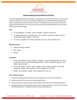 Understanding Structural Racism Activity | PDF