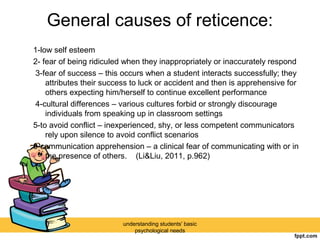 Understanding students' needs | PPT