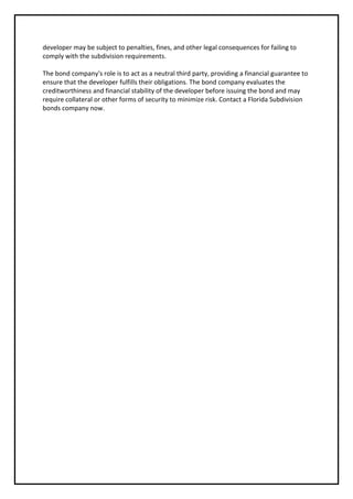 Understanding Subdivision Bonds | PDF | Business | Business and Finance