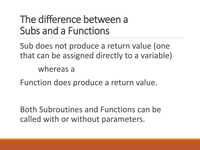 Understanding Subroutines and Functions in VB6 | PPT