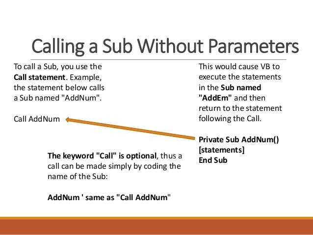 Understanding Subroutines And Functions In Vb6