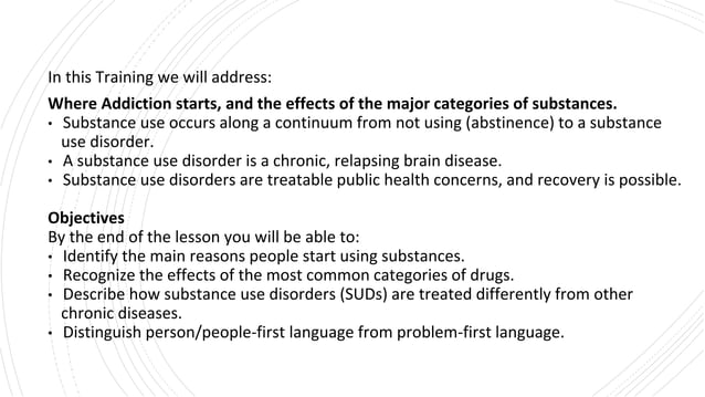 Understanding Substance Use Disorder | PPT