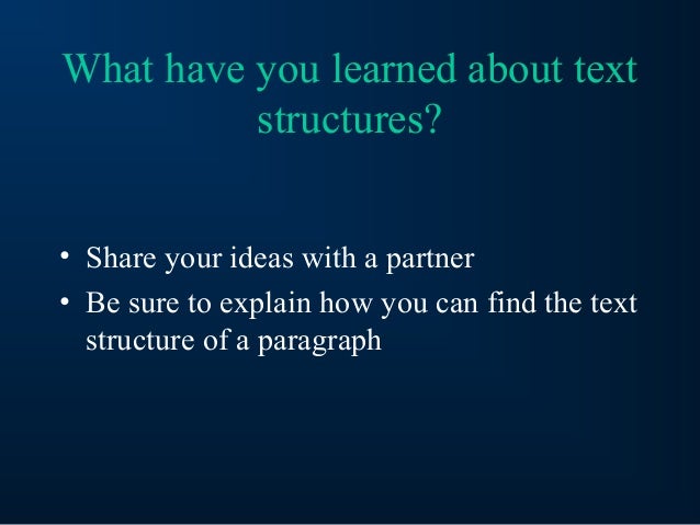 Understanding Text Structures