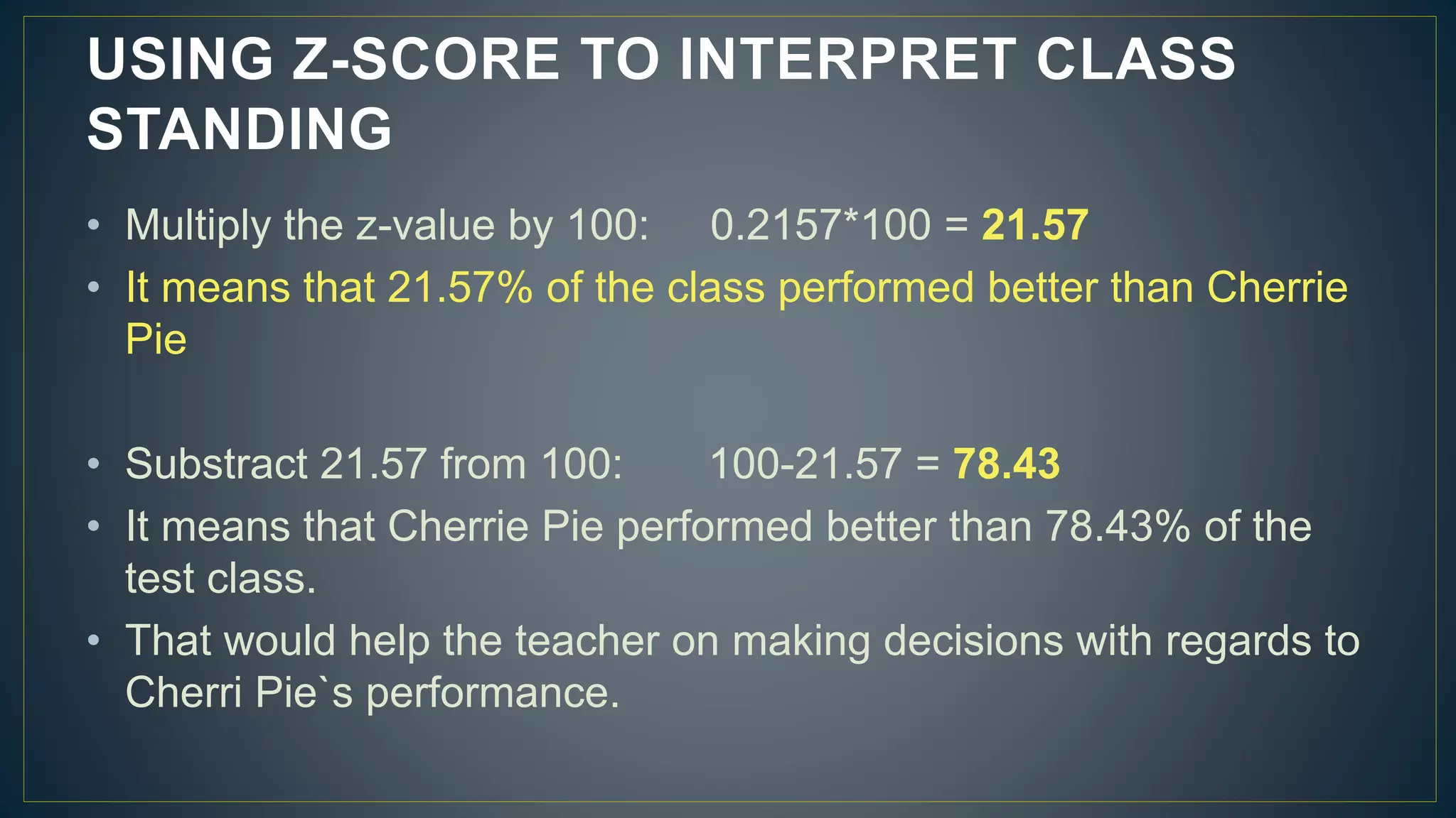 Understanding the Z- score (Application on evaluating a Learner`s ...