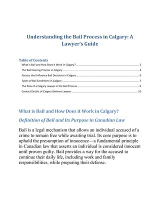 Understanding the Bail Process in Calgary: A Lawyer’s Guide | PDF