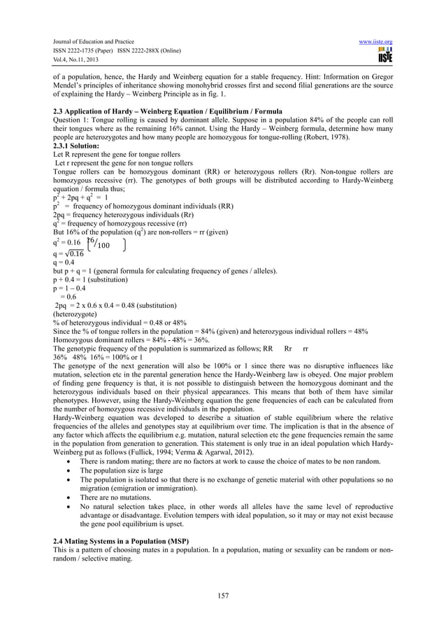Understanding the basic principles of population genetics and its ...