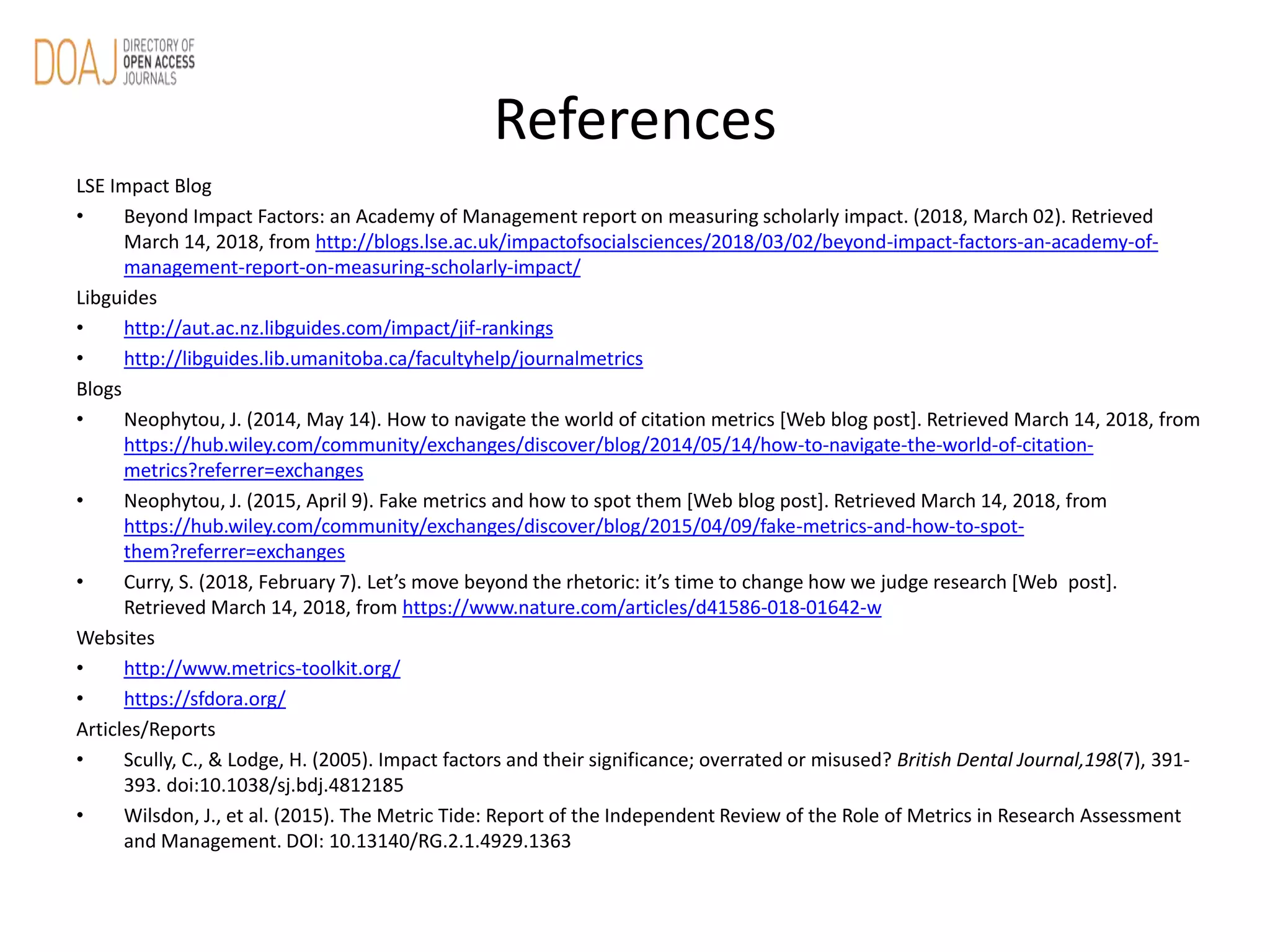 Understanding the Basics of Journal Metrics | PPTX